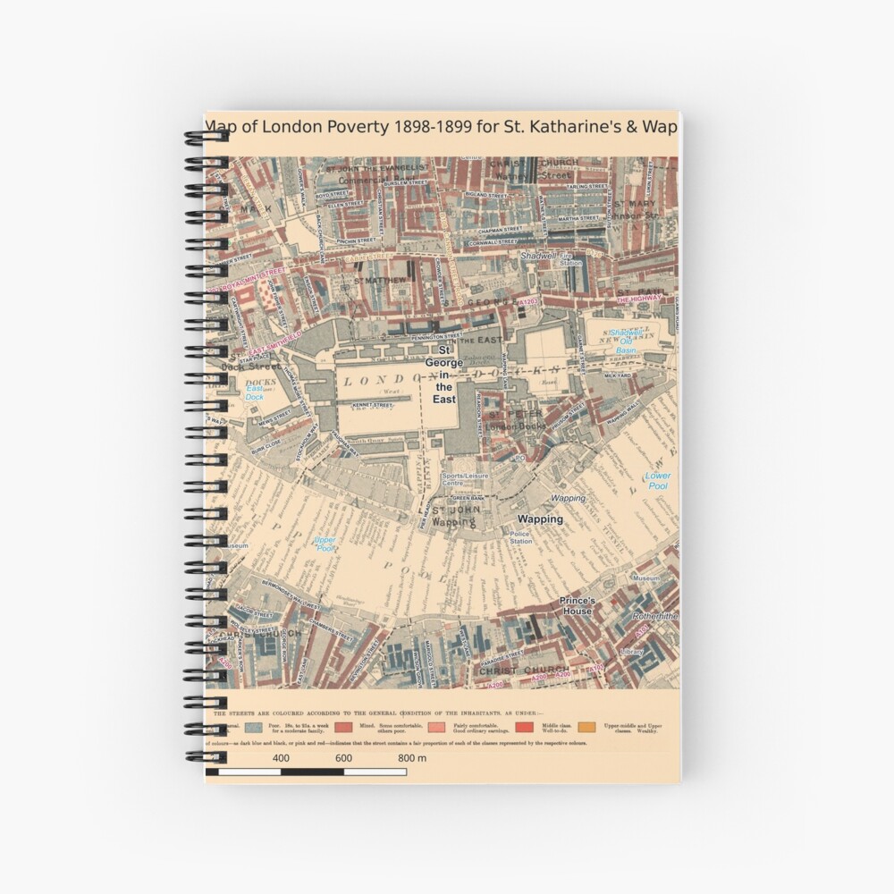 "Booth's Map of London Poverty for St Katharine's & Wapping ward, City ...
