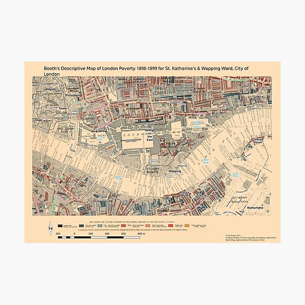 "Booth's Map of London Poverty for St Katharine's & Wapping ward, City ...