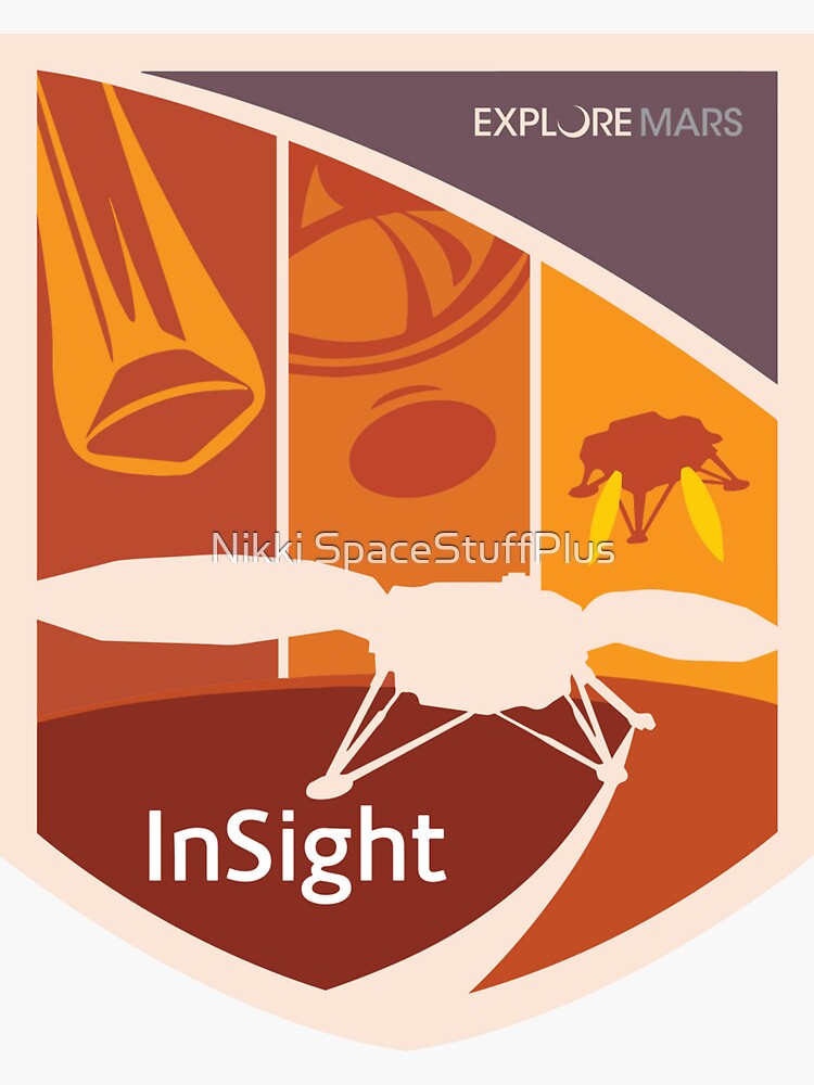 "InSight JPL Landing Team Logo" Sticker for Sale by Spacestuffplus ...