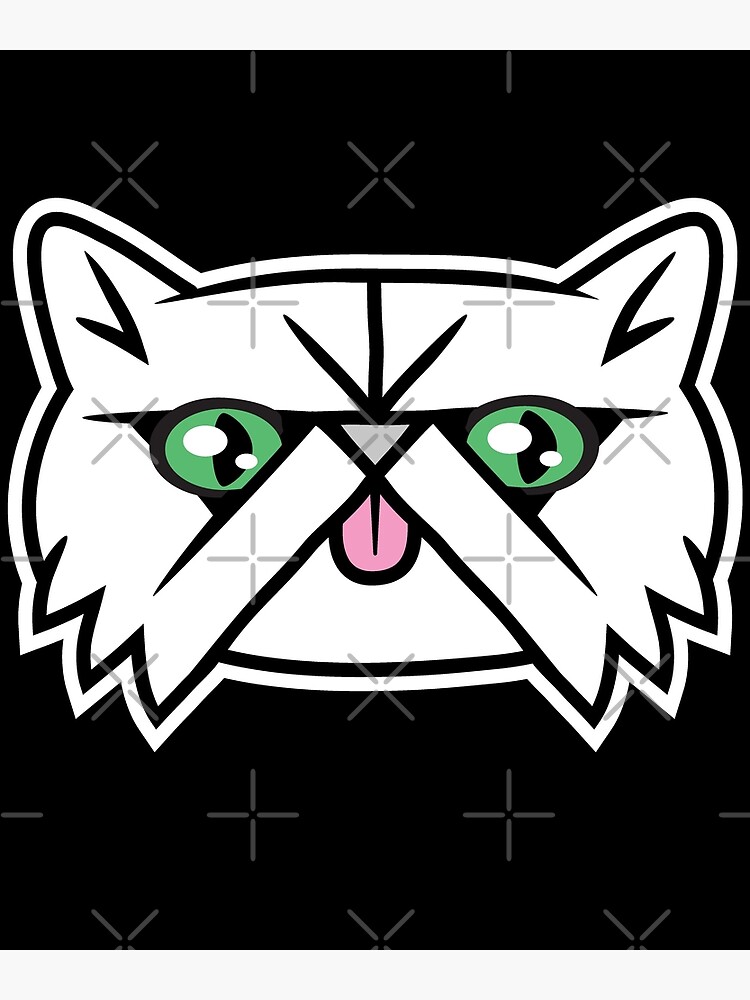 "Smooshed Face White Persian Kitty cat with green eyes" Poster by ...