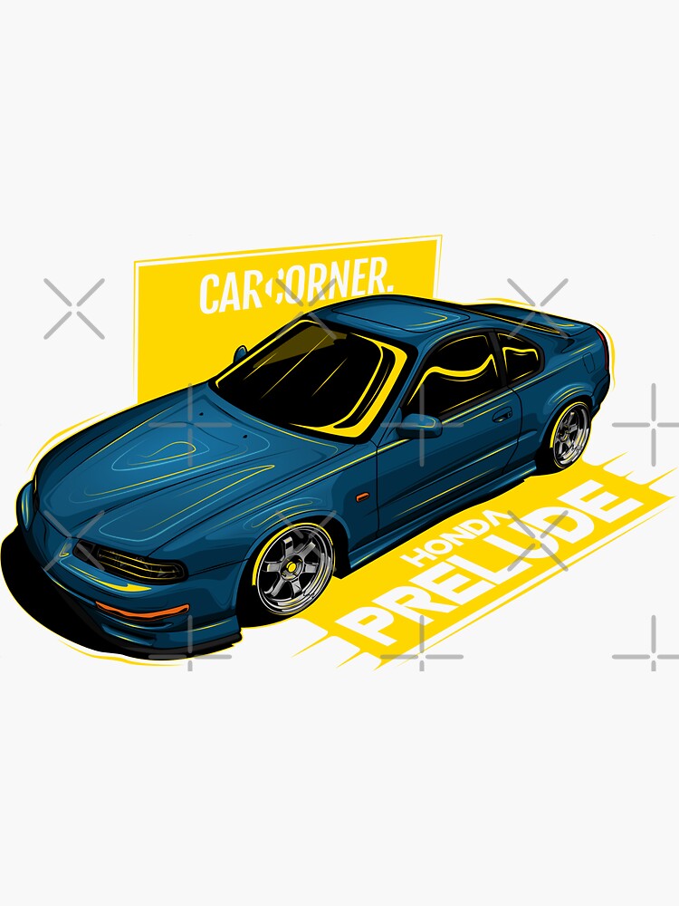"Honda Prelude 4th Gen - CarCorner" Sticker for Sale by Car-Corner ...