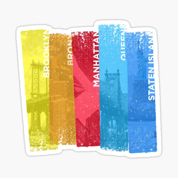 "New York City - The Five Boroughs" Sticker for Sale by aquastarstore ...