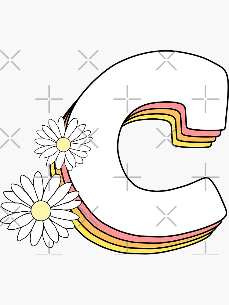 "Groovy C Monogram" Sticker for Sale by embrody | Redbubble
