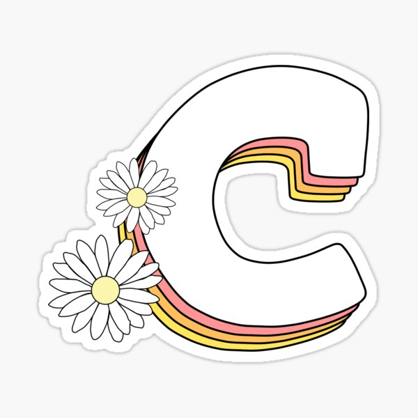 "Groovy C Monogram" Sticker for Sale by embrody | Redbubble