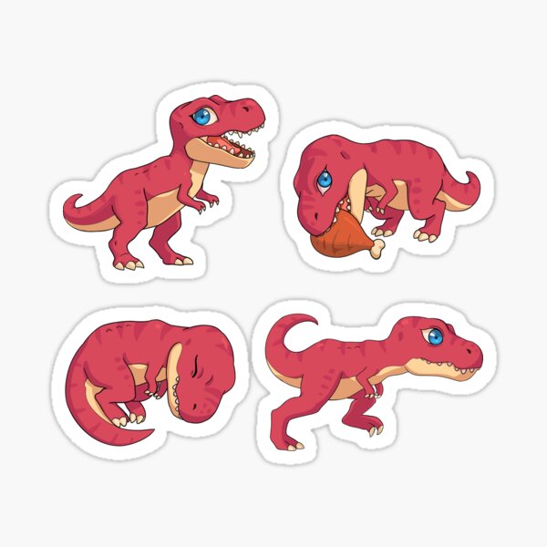 "Tyrannosaurus Rex - Red" Sticker for Sale by rothanavatar | Redbubble