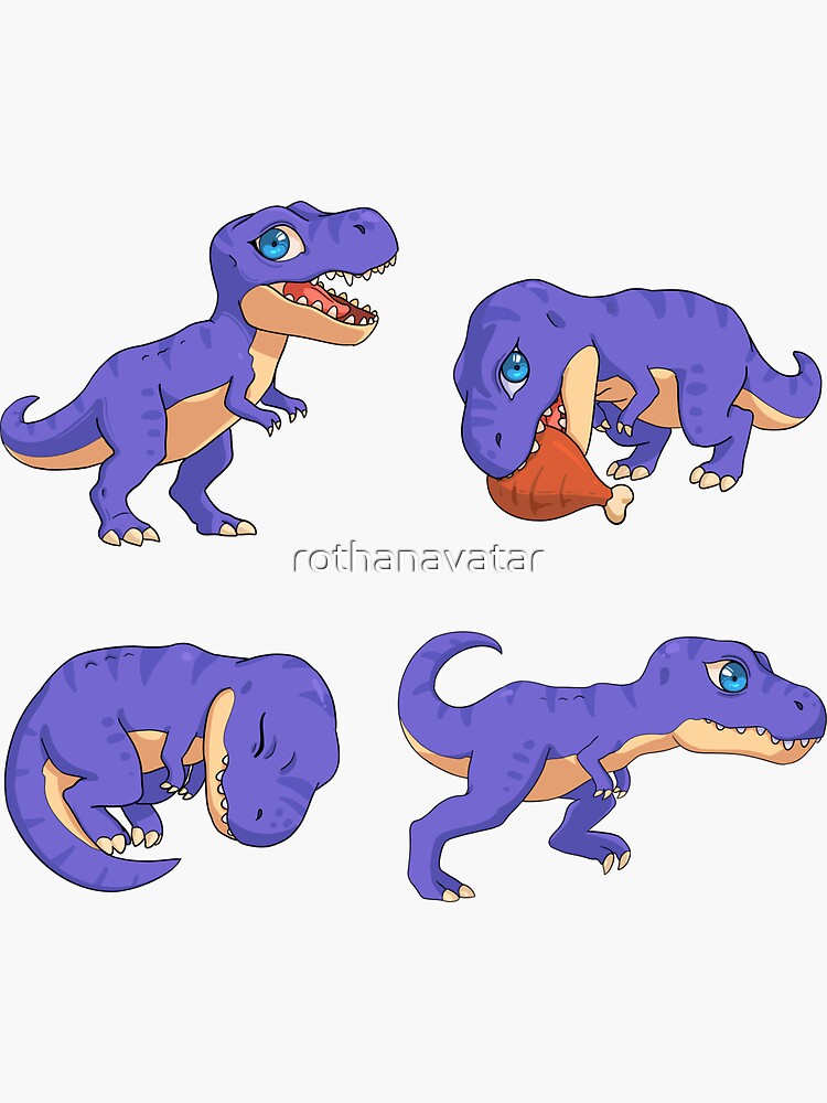 "Tyrannosaurus Rex - Violet" Sticker by rothanavatar | Redbubble