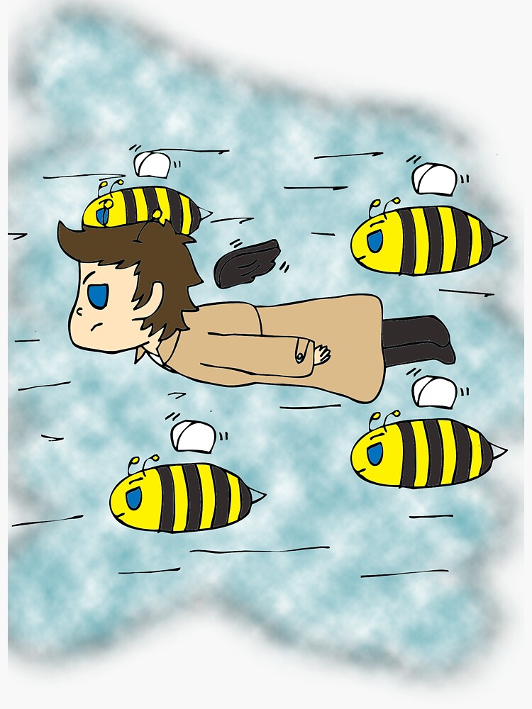 "cas flying with his bees" Sticker for Sale by cursedornot | Redbubble