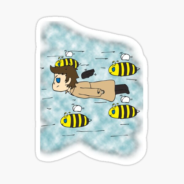 "cas flying with his bees" Sticker for Sale by cursedornot | Redbubble