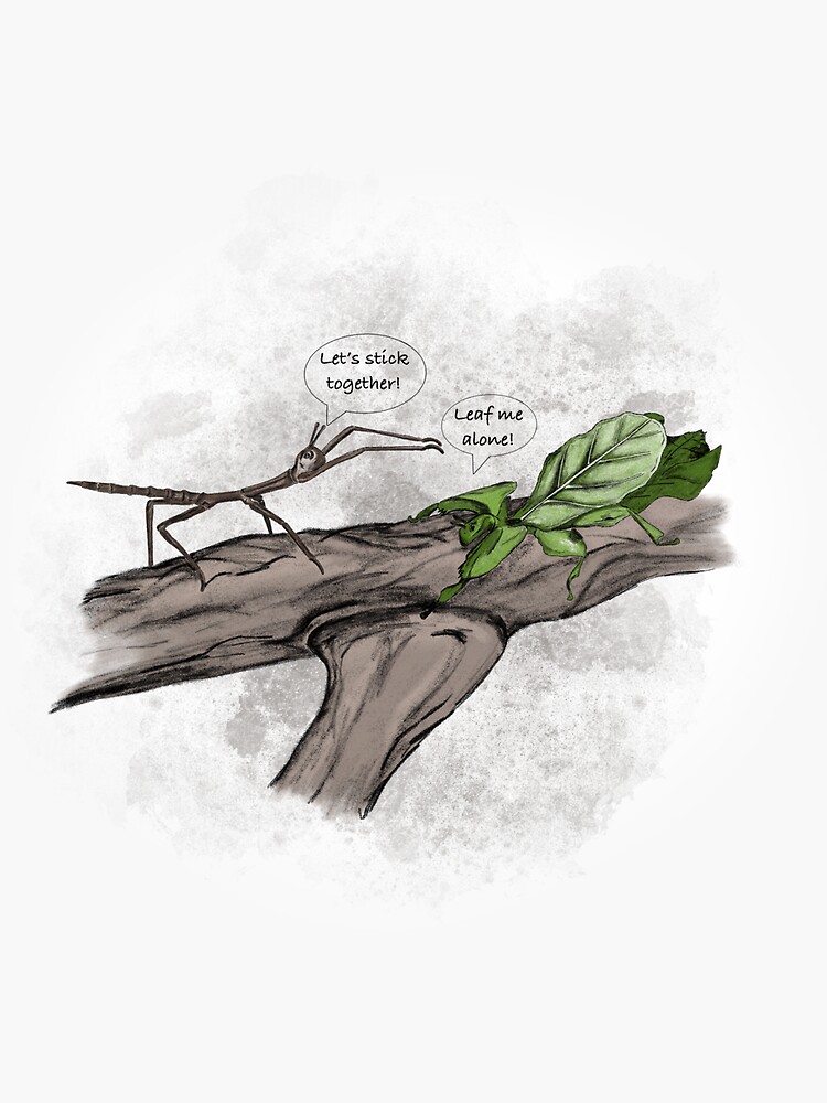 "Stick insect puns" Sticker for Sale by Jamesneul | Redbubble