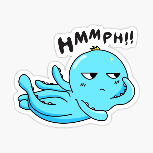 "Grumpy Octopus: "Hmmph!"" Sticker by icyflames | Redbubble