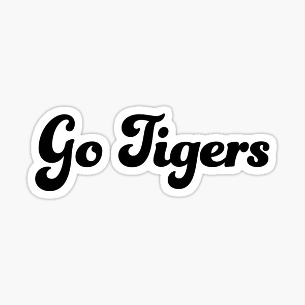 "go tigers black cursive bubble" Sticker for Sale by cfrolf | Redbubble