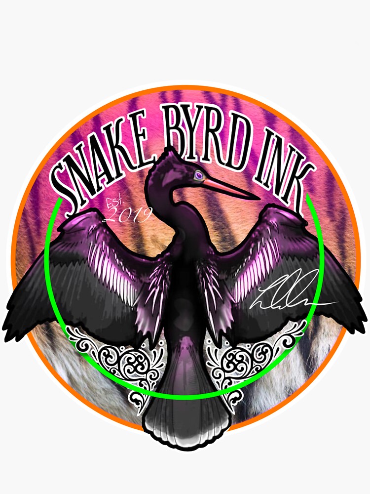 "Large retro SNAKE BYRD INK logo" Sticker for Sale by SnakeByrdInk ...