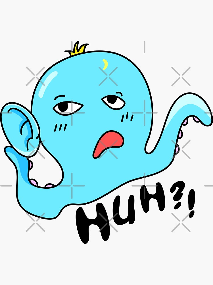 "Grumpy Octopus: "Huh?!"" Sticker for Sale by icyflames | Redbubble