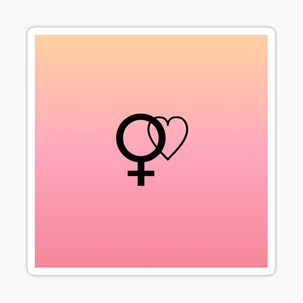 "girls venus & heart interwined symbol " Sticker for Sale by ...