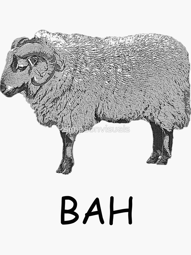"Bah Bad Mood Sheep" Sticker for Sale by simpsonvisuals | Redbubble