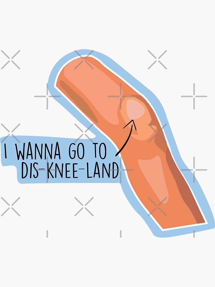 "Dis-knee-land!" Sticker for Sale by laughingplace55 | Redbubble