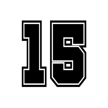 "15 shirt number college style football soccer number" Sticker by ...