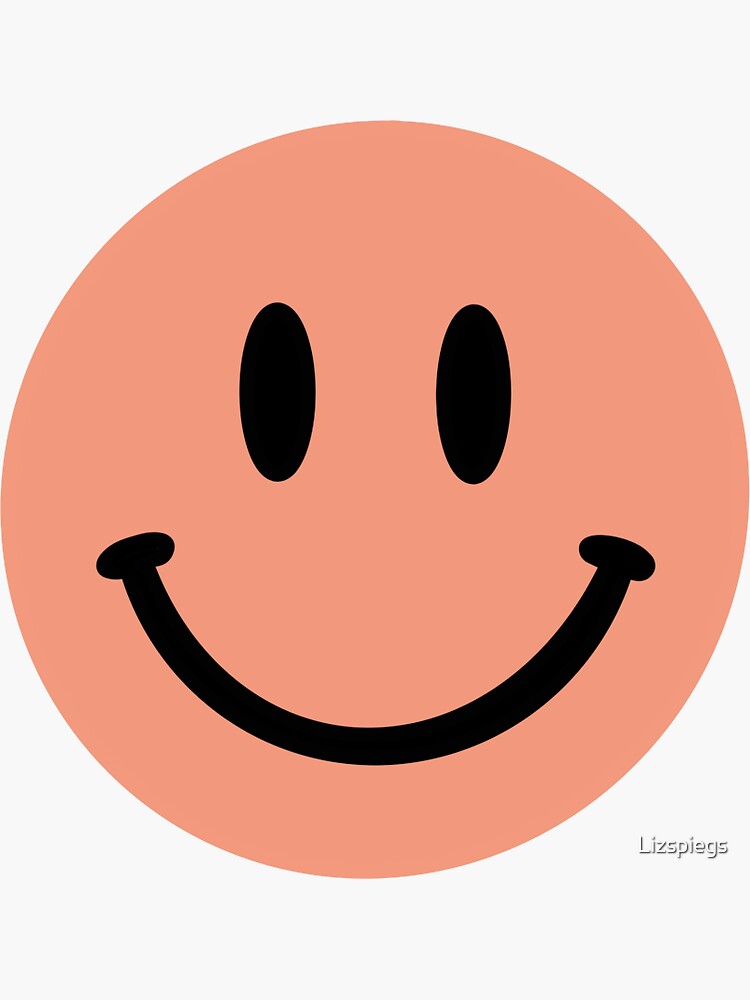 "Red Pastel Smiley Face" Sticker for Sale by Lizspiegs | Redbubble