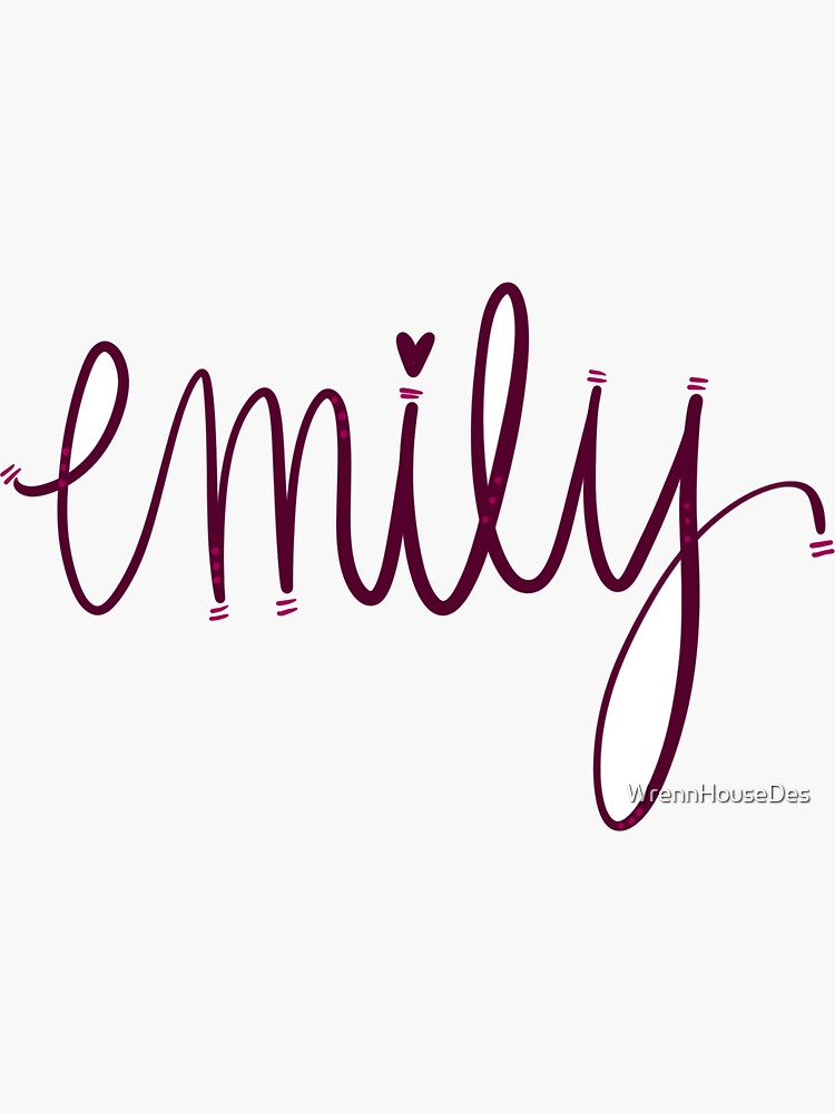 "Emily Name Purple Pink" Sticker by WrennHouseDes | Redbubble