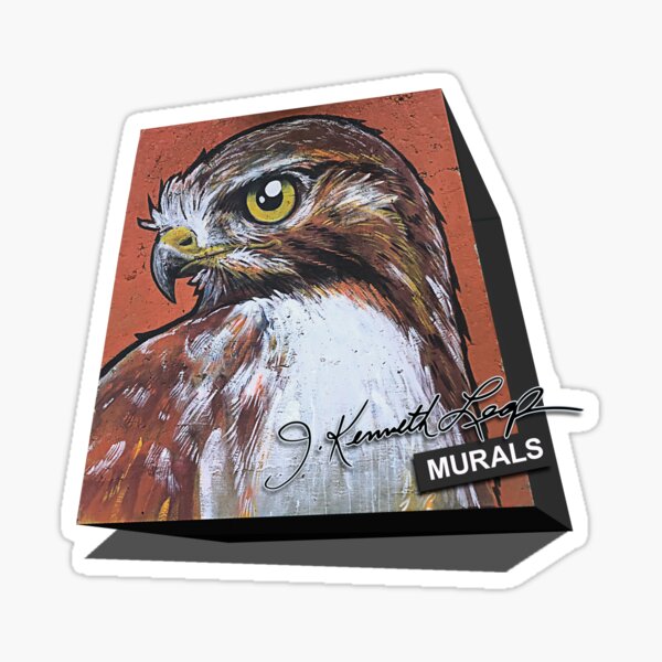 "Hawk Mural" Sticker by paintedwindow | Redbubble