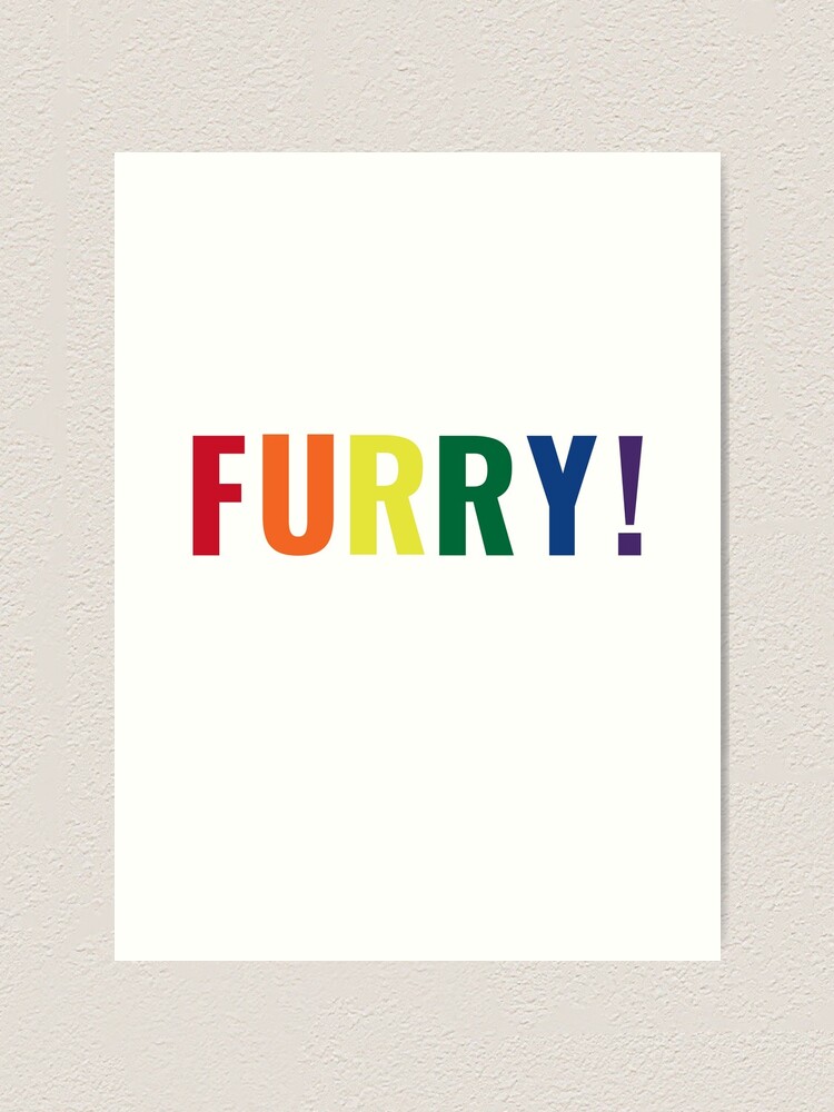 "Furry Fandom Rainbow Text" Art Print for Sale by wolfylion | Redbubble