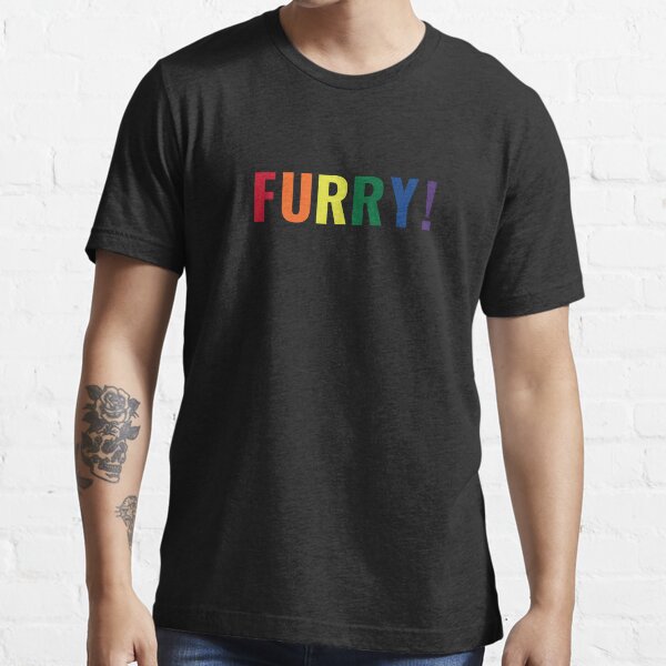 Camiseta «Furry Fandom Rainbow Text» de wolfylion | Redbubble