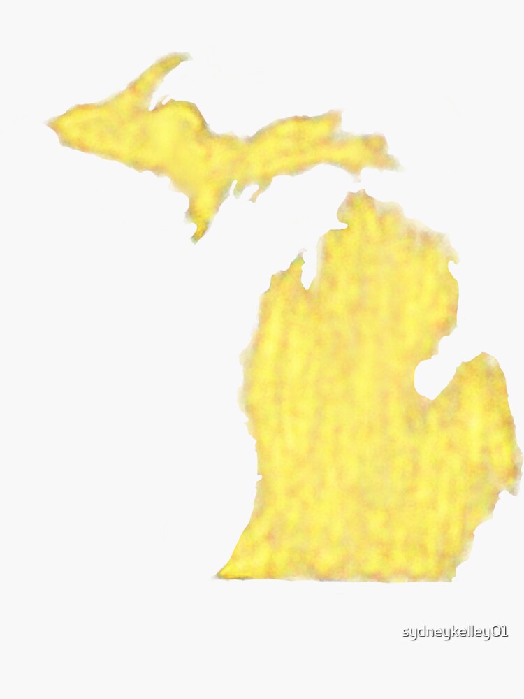 "Michigan - Yellow (v.2)" Sticker by sydneykelley01 | Redbubble