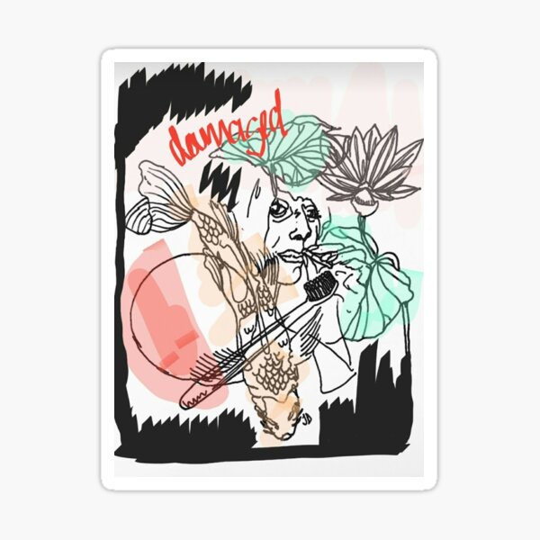 "Damaged " Sticker by Birdbonetattoo | Redbubble