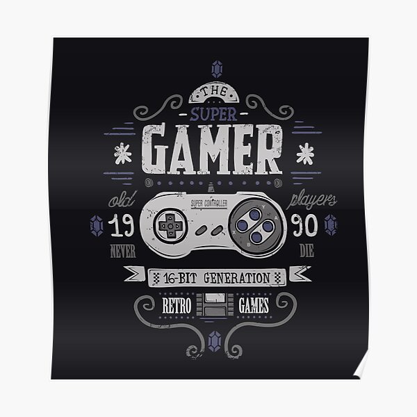 "Retro Gaming - Super Nes 8 bit - Cartridge game" Poster for Sale by ...