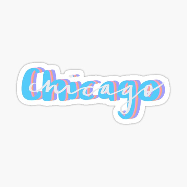 "CHICAGO CURSIVE STICKER" Sticker for Sale by elliebentonn | Redbubble