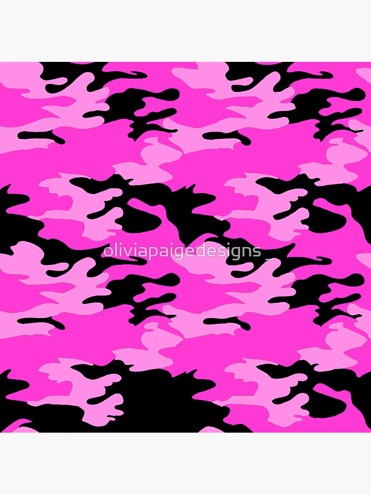 "pink and black camo" Sticker by OliviaK15 | Redbubble