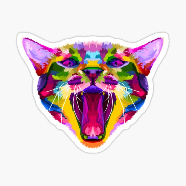 "Rainbow Cat" Sticker by RajaGraphica | Redbubble