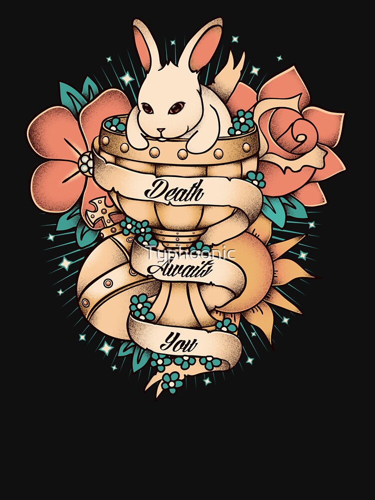 "Holy grail - Death awaits you - Rabbit of Caerbannog" T-shirt for Sale ...
