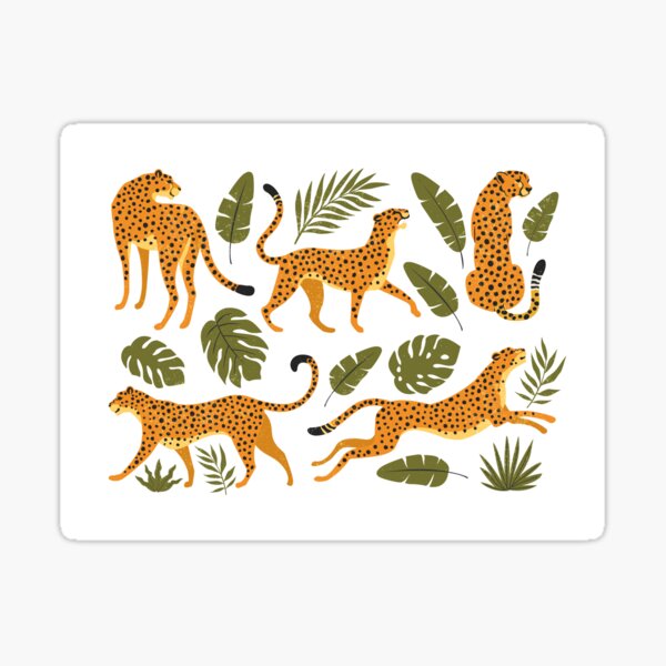 "Leopards or cheetahs." Sticker for Sale by AngelinaBambina | Redbubble