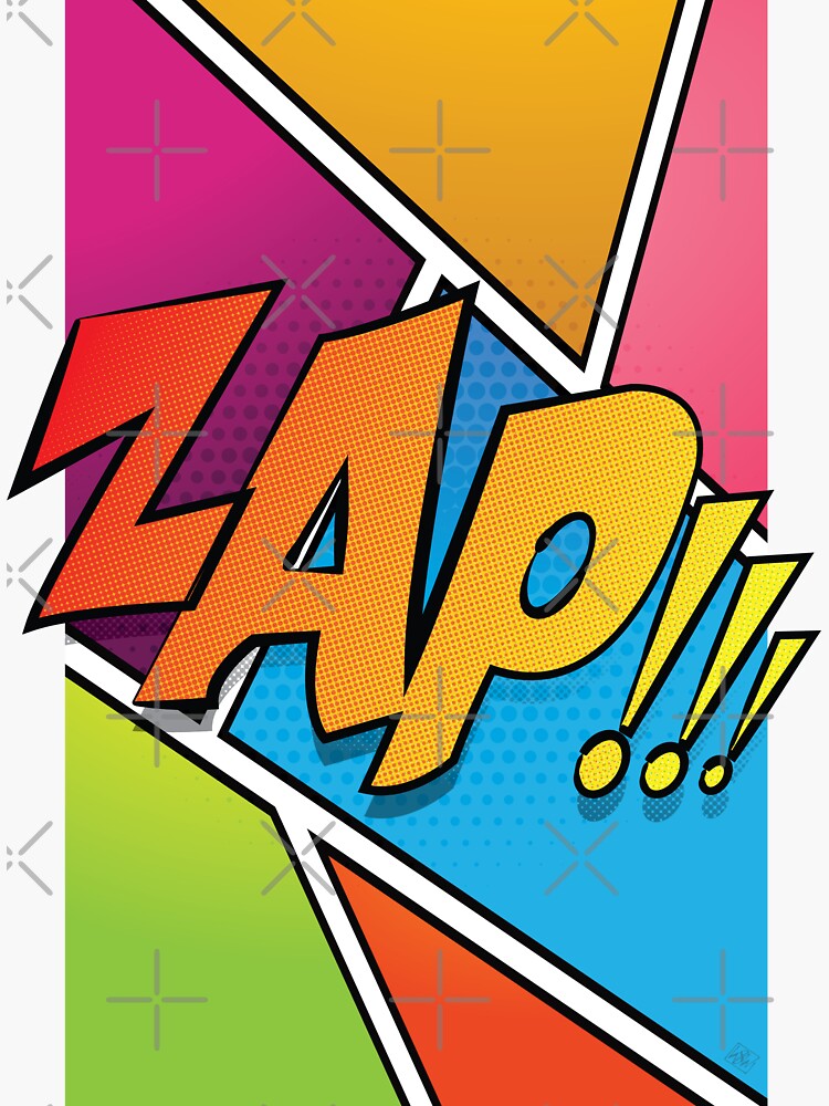 "Comics - Zap!" Sticker for Sale by 4rtym0u5e | Redbubble