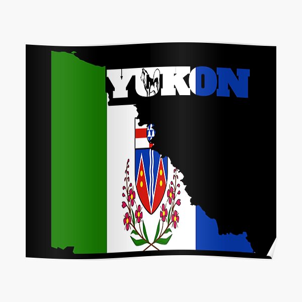 Poster « Carte du drapeau du Yukon, Yukon, Canada », par marosharaf ...