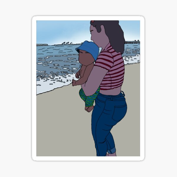 "Mother and child sticker" Sticker for Sale by Spadula | Redbubble