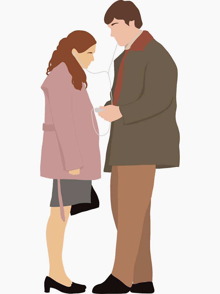 "Jim and Pam " Sticker for Sale by lillybower | Redbubble