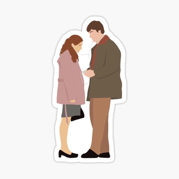 "Jim and Pam " Sticker for Sale by lillybower | Redbubble