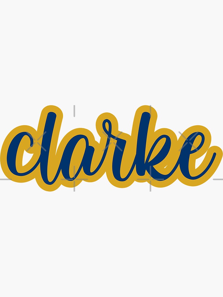 "Clarke Cursive" Sticker by smstickersx | Redbubble