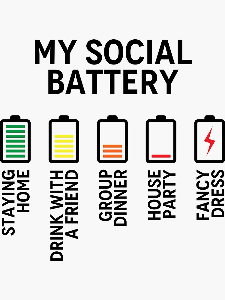 "My Social Battery for the Introvert" Sticker for Sale by ...