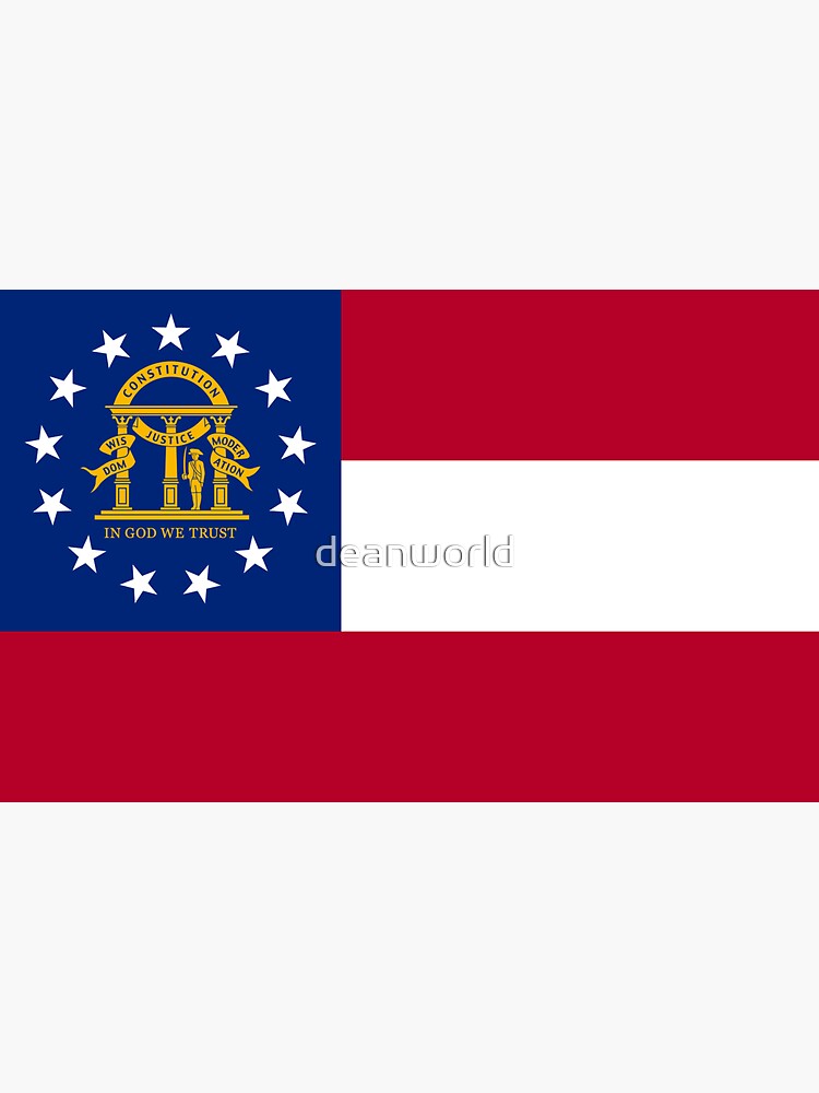 "Georgia USA State Atlanta Flag Bedspread T-Shirt Sticker" Sticker by ...