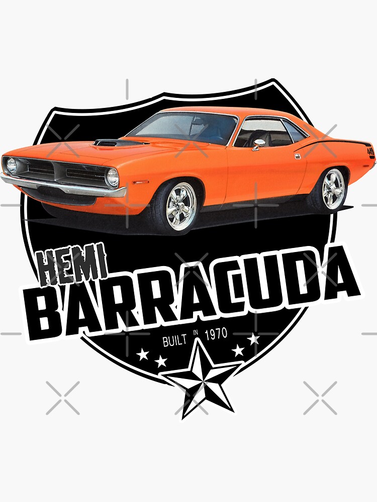 "Classic Barracuda" Sticker for Sale by Yourauto | Redbubble