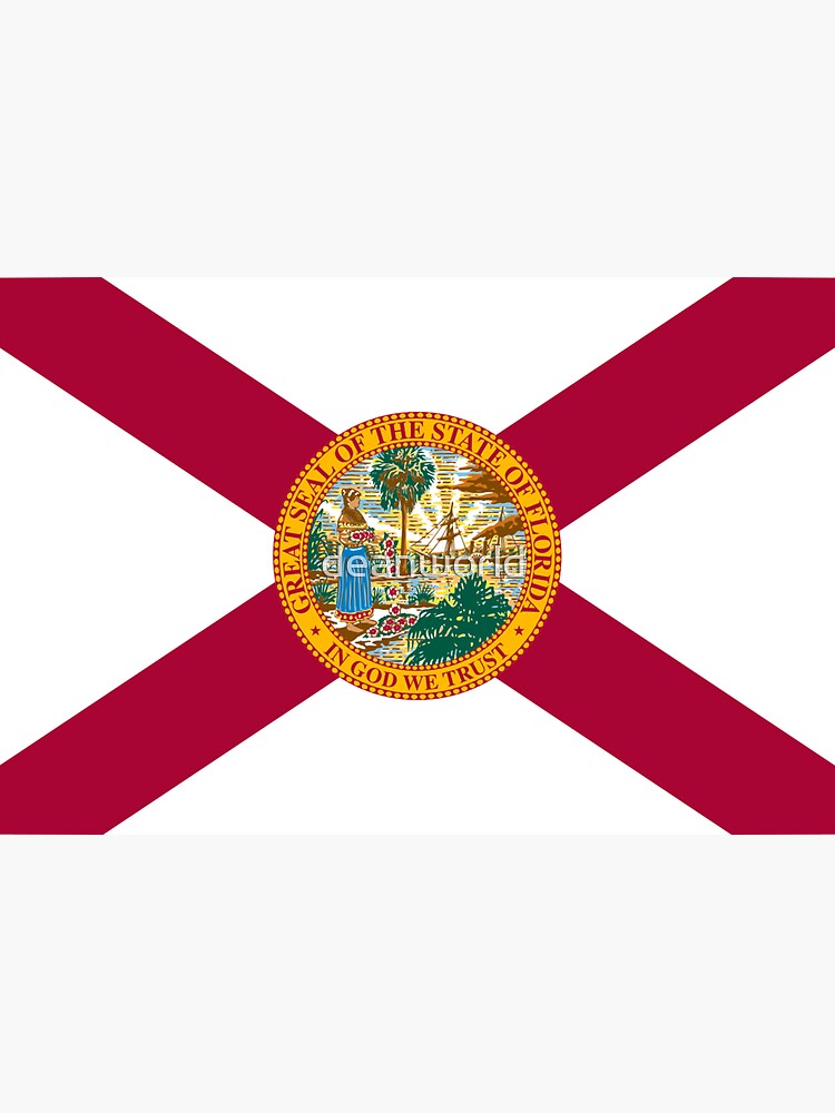 "Florida USA Sunshine State Flag Bedspread T-Shirt Sticker" Sticker for ...