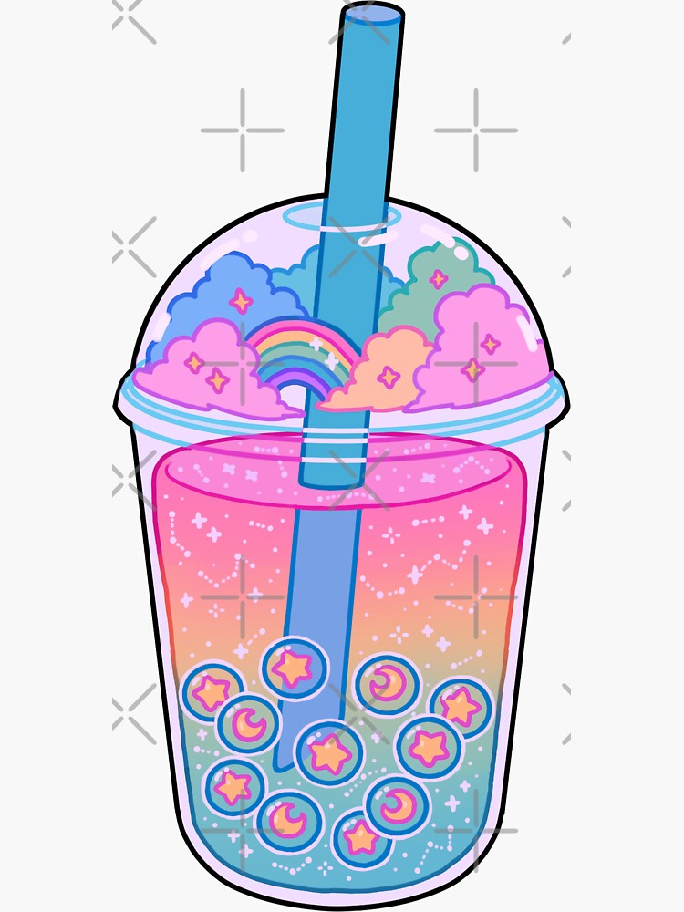 "Rainbow Boba " Sticker by freshbobatae | Redbubble