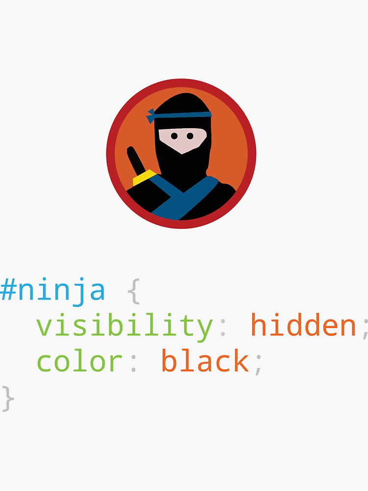 "CSS Pun - Ninja" Sticker for Sale by SpaceLake | Redbubble