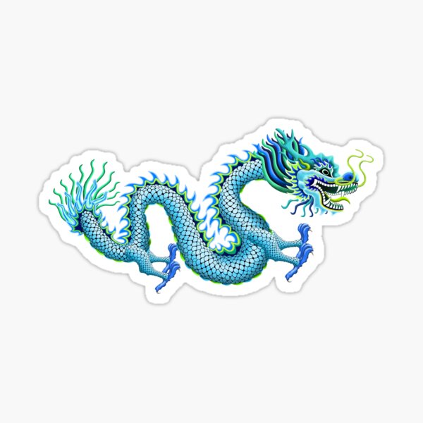 "Blue Chinese Dragon" Sticker for Sale by 99stars | Redbubble