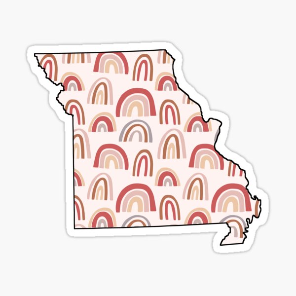 "Rainbow Missouri Outline" Sticker for Sale by annxva | Redbubble
