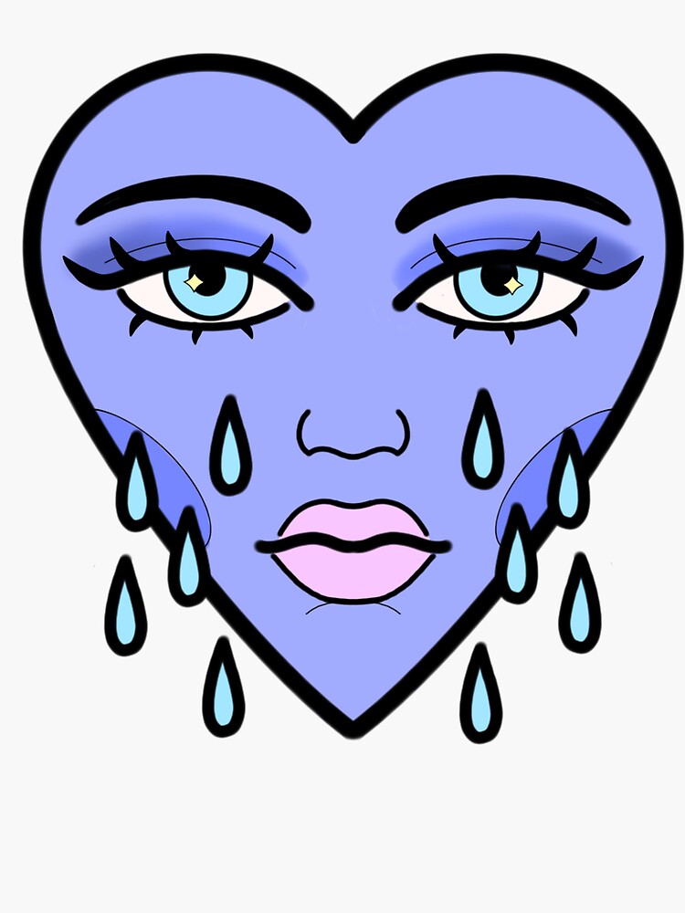 "Crying heart" Sticker for Sale by astralasylum | Redbubble