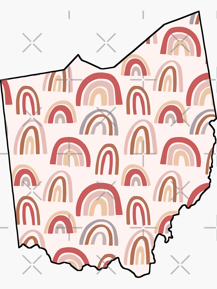 "Rainbow Ohio Outline" Sticker by annxva | Redbubble